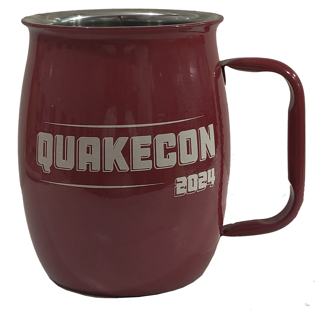 2024 Quakecon Insulated Barrel Mug Pecos Pete S All Natural Tea